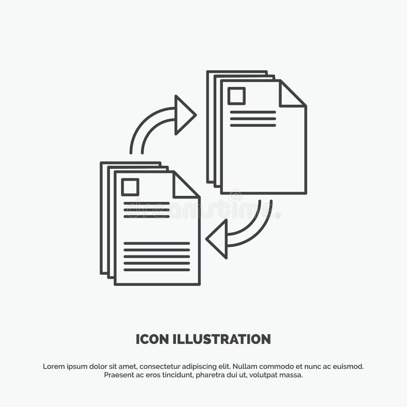Sharing, Share, File, Document, Copying Icon. Line Vector Gray Symbol for UI and UX, Website or ...