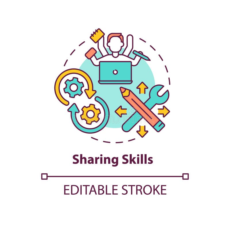 Sharing Skills Concept Icon Stock Vector - Illustration of skill, share ...