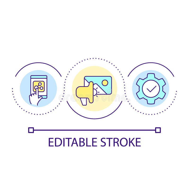 Sharing Social Media Post Loop Concept Icon Stock Vector - Illustration ...