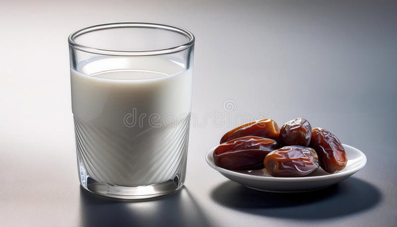 Savoring Dates and Milk during Ramadan Stock Photo - Image of light ...