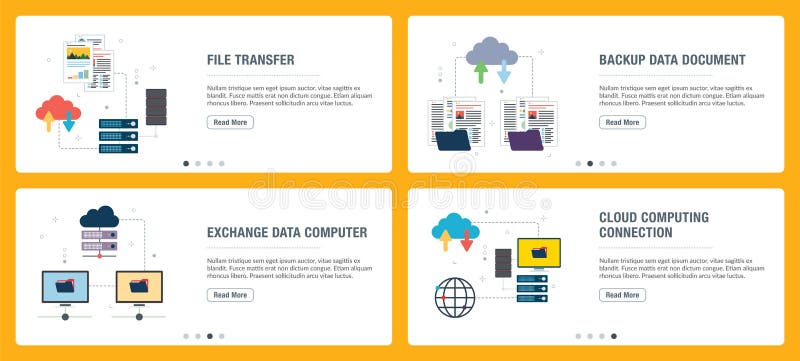 Sharing and Transferring Documents and Data Stock Vector - Illustration ...