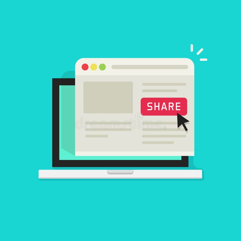Sharing Website Page Via Share Button on Browser Window in Laptop ...