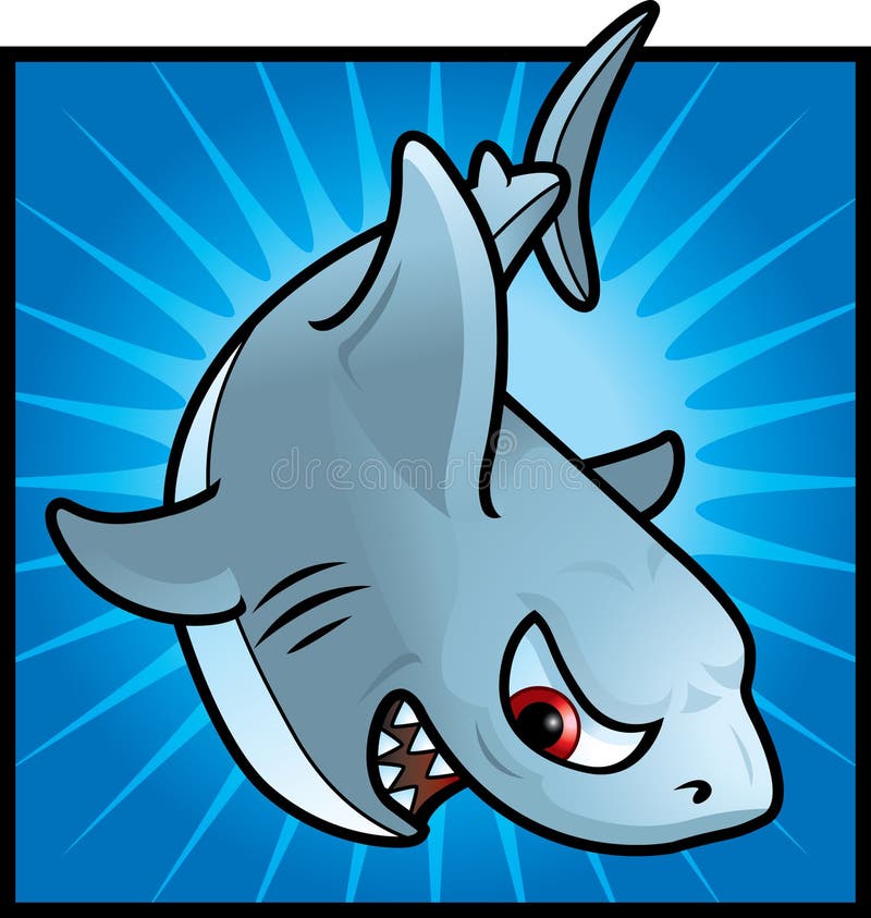 Mean shark Vector stock vector. Illustration of underwater - 4390579