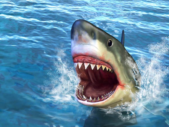 Shark attack stock illustration. Illustration of jaws - 14719191