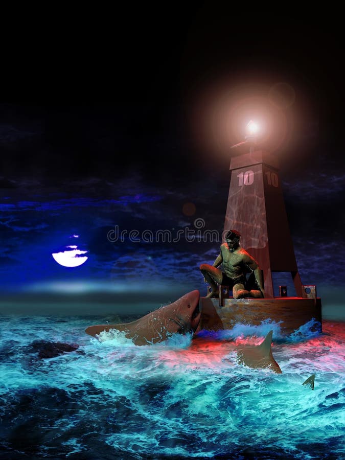 Shark attack stock illustration. Illustration of hunter - 26066555