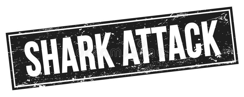 SHARK ATTACK Text on Red Green Ribbon Stamp Stock Illustration ...