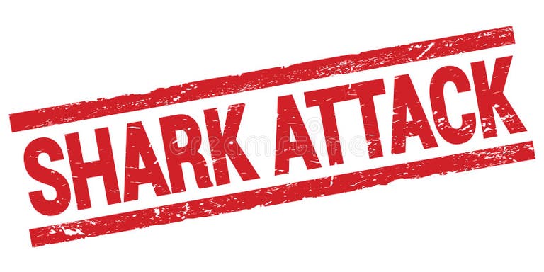 SHARK ATTACK Text on Red Rectangle Stamp Sign Stock Photo - Image of ...