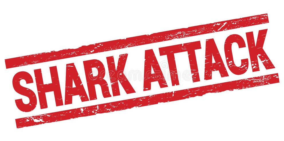 SHARK ATTACK Text on Red Rectangle Stamp Sign Stock Photo - Image of ...