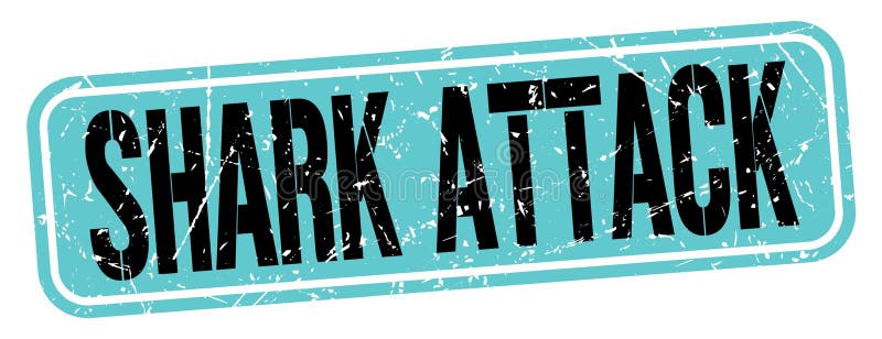 SHARK ATTACK Text Written on Blue-black Stamp Sign Stock Illustration ...