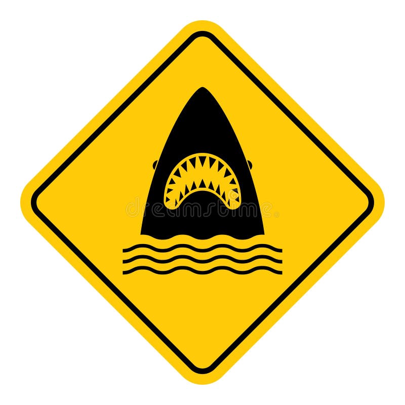 Warning Sign Of Shark Attack Stock Vector - Illustration of bite, great ...