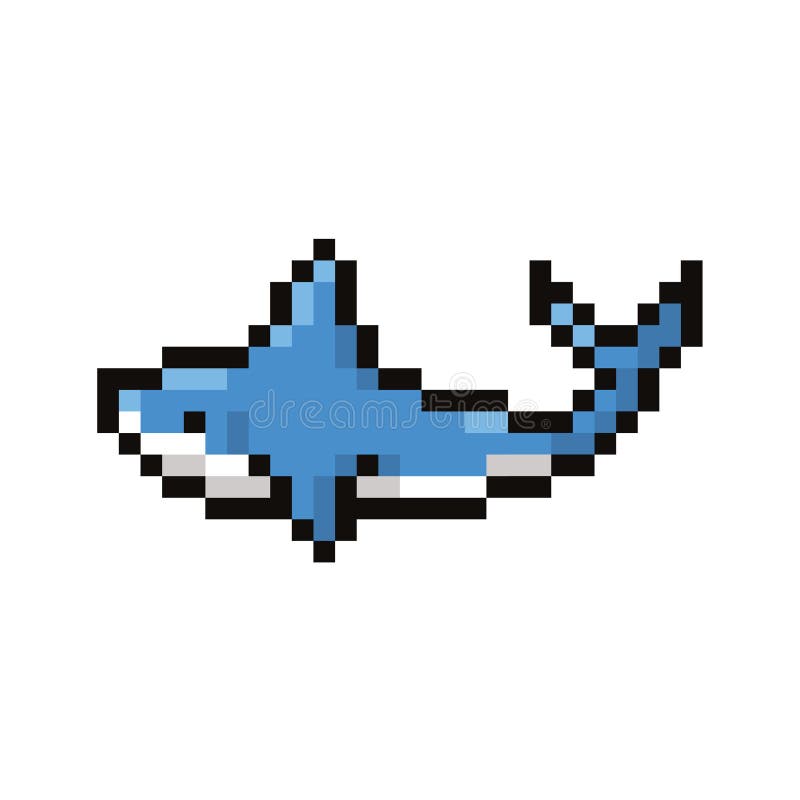 Shark Pixel Art Stock Illustrations – 264 Shark Pixel Art Stock ...