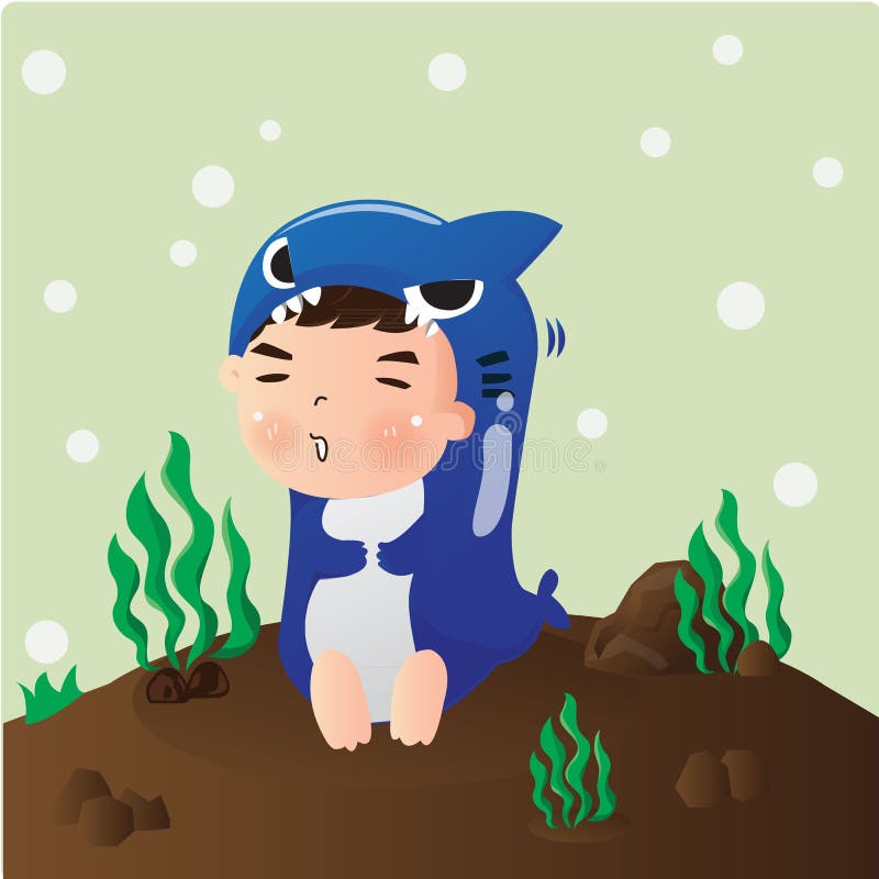 Shark boy stock illustration. Illustration of pretty - 46159457