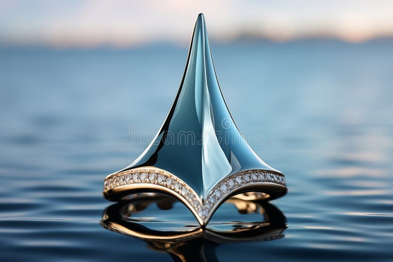 Shark Fin Animal Shape Diamond Ring AI Generated Stock Illustration ...