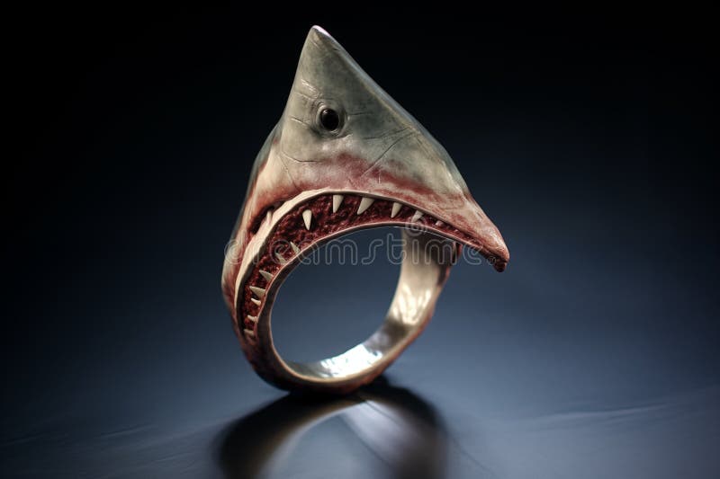 Shark Fin Animal Shape Diamond Ring AI Generated Stock Illustration ...