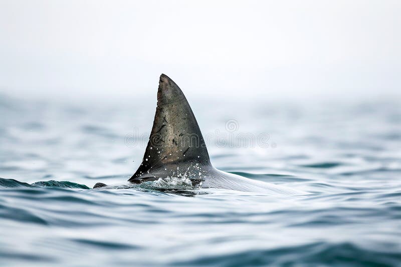 Shark Fin Emerging from the Water, Creating a Suspenseful Scene in the ...