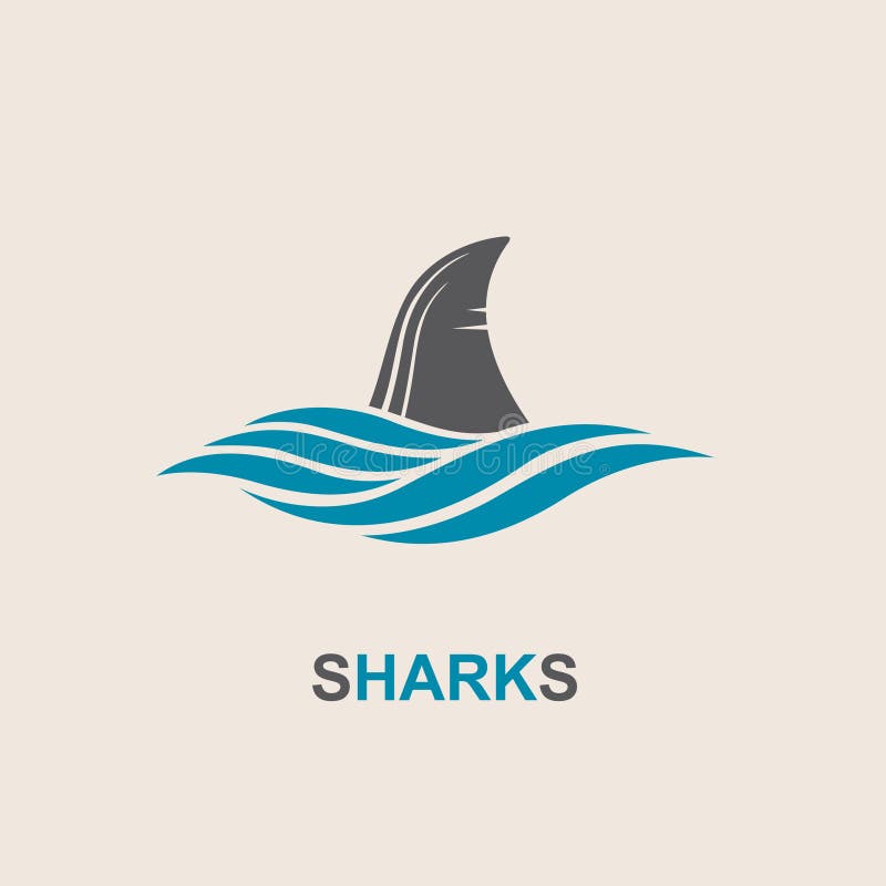 Shark fin icon set stock vector. Illustration of fish - 97876901