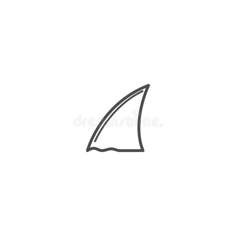Shark Fin Icon Isolated on White Background Stock Illustration ...