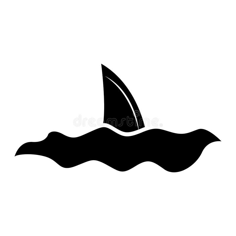 Shark fin isolated icon stock vector. Illustration of shark - 94422151