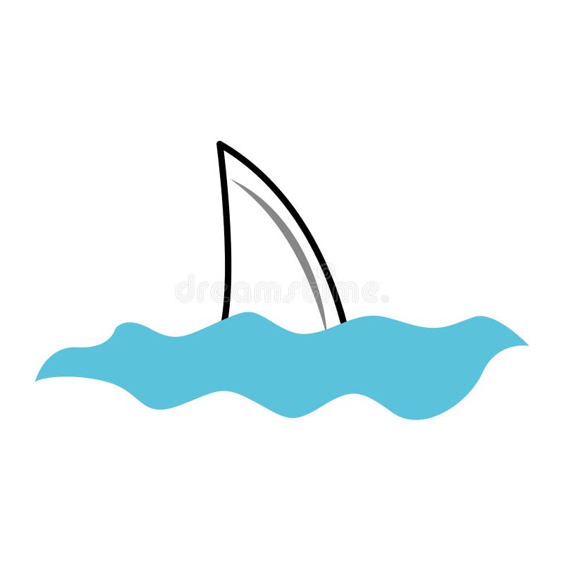 Shark fin isolated icon stock vector. Illustration of silhouette - 94422891