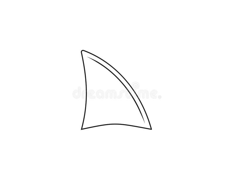Shark Fin Line Icon. Vector Illustration. Stock Vector - Illustration ...