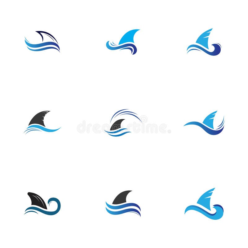 Shark Fin Logo Template Vector Icon Illustration Design Stock Vector ...