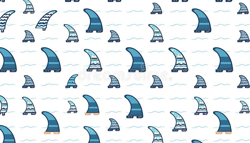 Shark Fin Pattern, Ocean Wildlife Design, Stock Photo, Generative AI ...