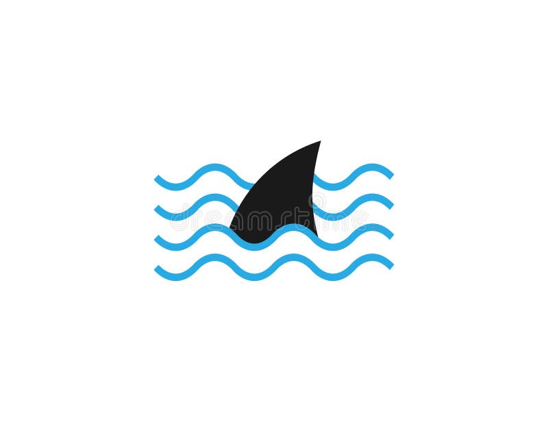 Shark Fin, Wave Icon. Vector Illustration. Stock Vector - Illustration ...