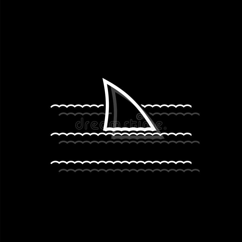 Shark fin icon flat stock illustration. Illustration of curve - 138026416