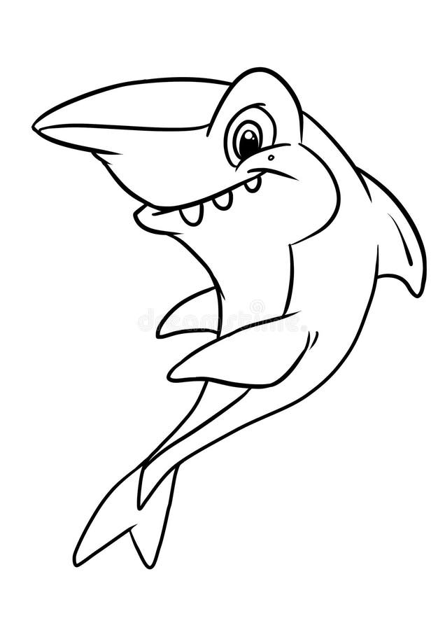Fish Shark Illustration Coloring Pages Stock Illustration ...