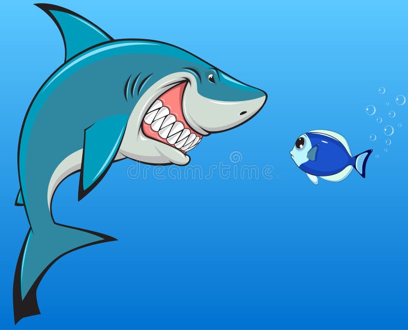 Shark and fish stock vector. Illustration of icon, design - 39768452