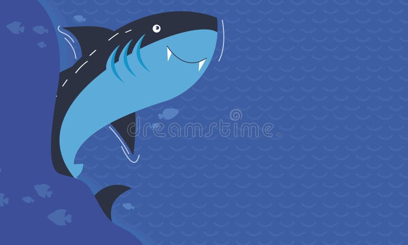 Shark and fishes frame stock vector. Illustration of fauna - 269664047
