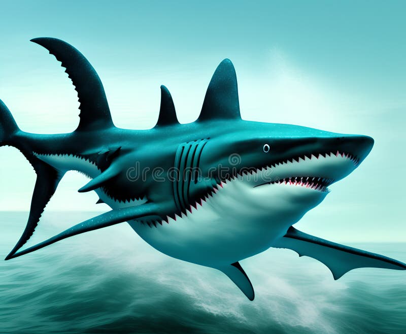 Shark, Generative AI Illustration Stock Illustration - Illustration of ...