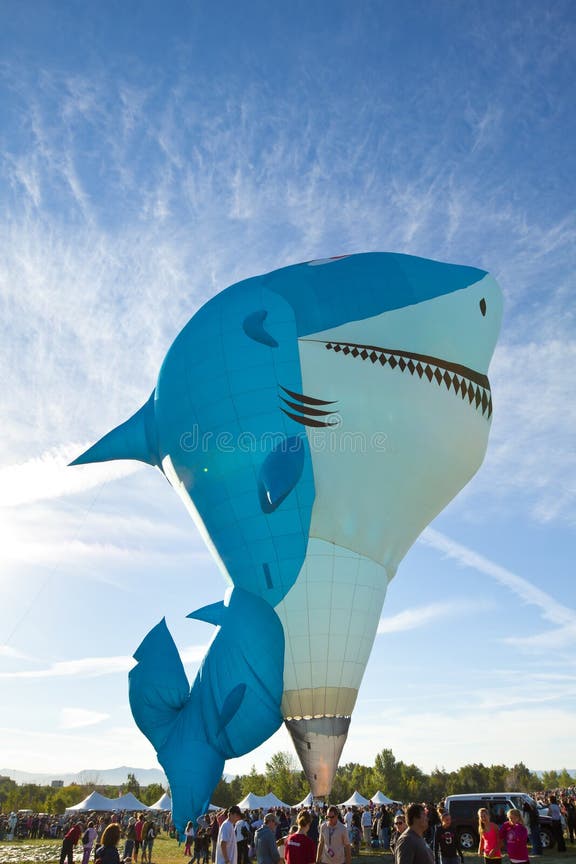 Shark Hot Air Balloon editorial image. Image of trees - 26519695