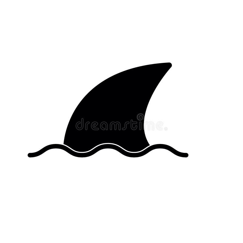 Shark icon - black vector stock vector. Illustration of fishing - 185931011