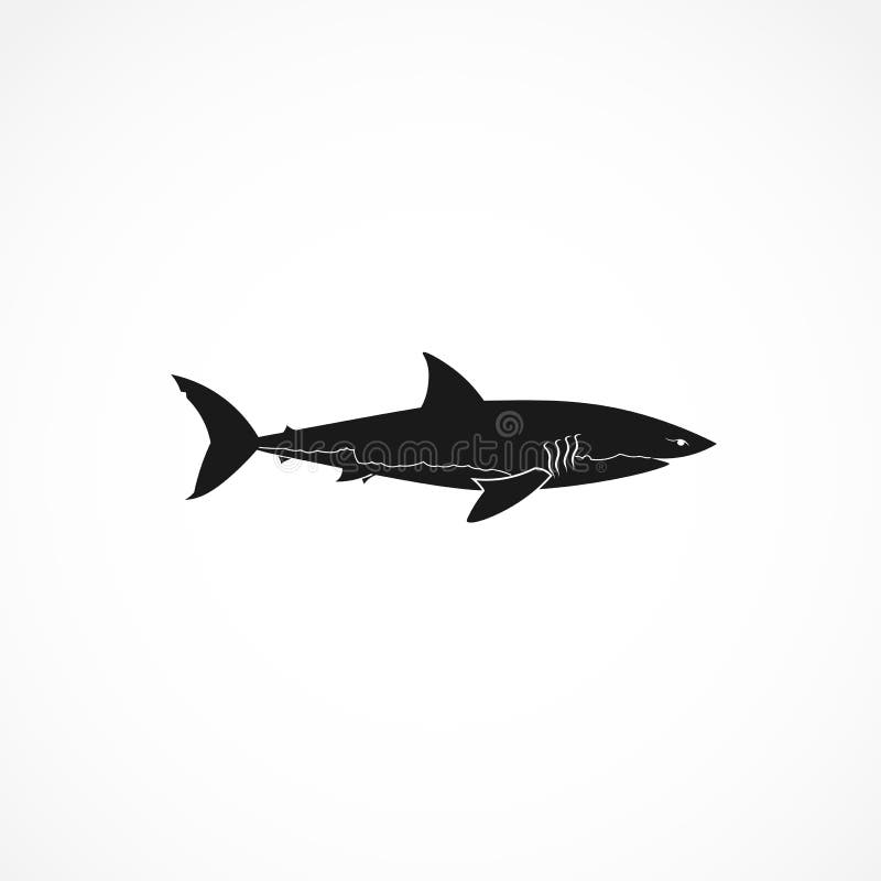Shark Icon. Isolated on White Stock Vector - Illustration of mascot ...