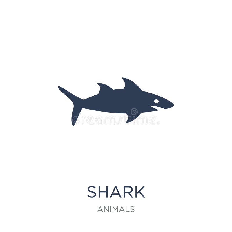 Shark Icon. Trendy Flat Vector Shark Icon on White Background Fr Stock ...