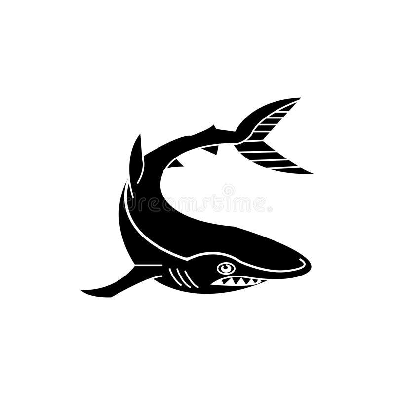 Shark icon stock vector. Illustration of ocean, fast - 282957036
