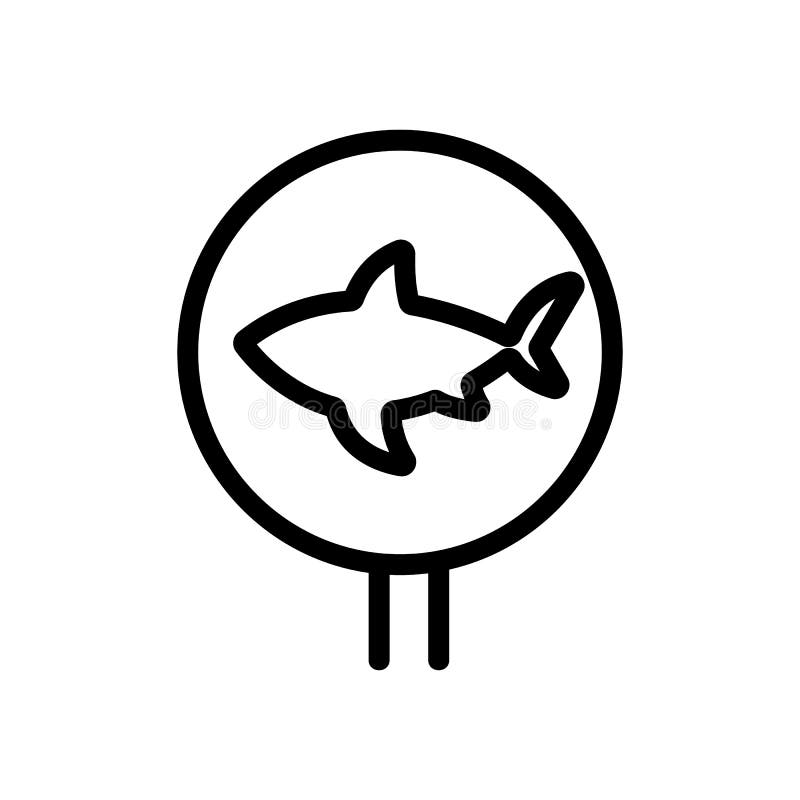 Shark Icon Vector. Isolated Contour Symbol Illustration Stock Vector ...