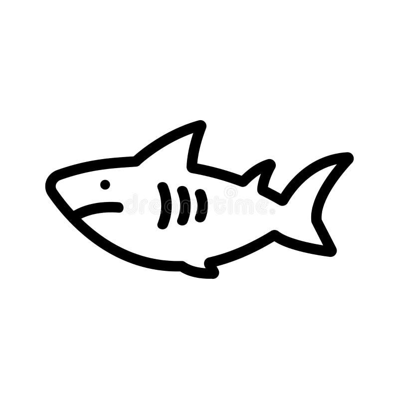 Shark Icon Vector. Isolated Contour Symbol Illustration Stock Vector ...