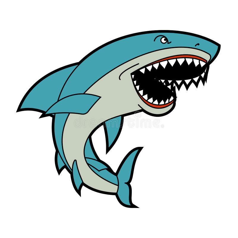 Predatory Fish with Open Mouth Isolated. Vector Illustration Stock ...