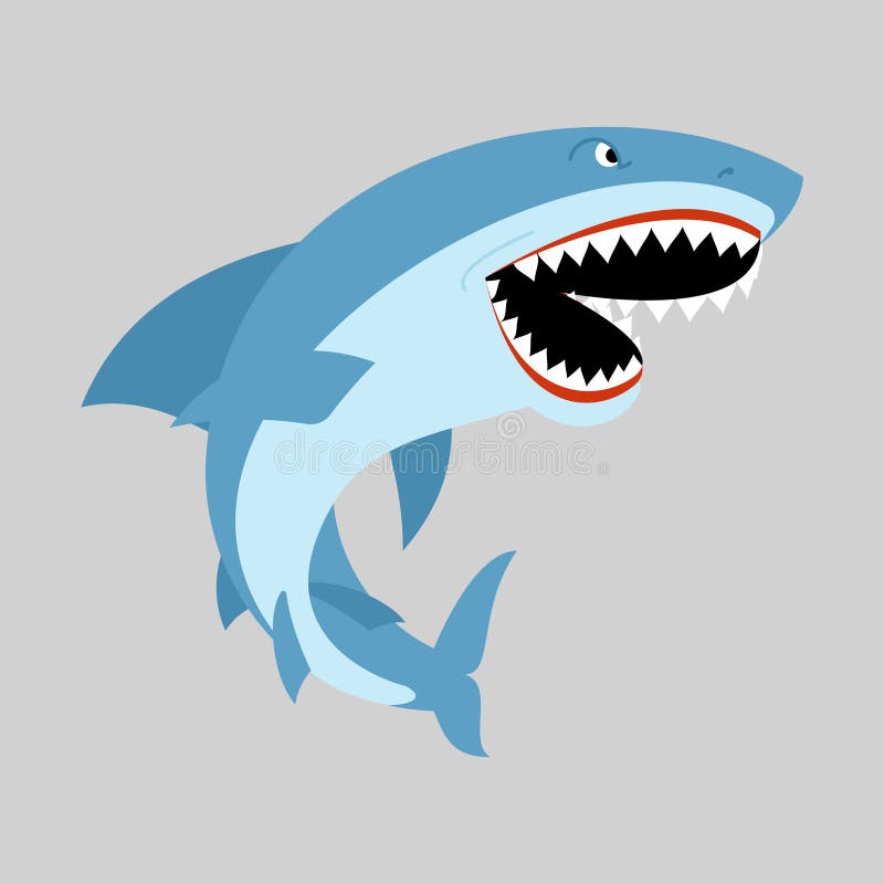 Predatory Fish with Open Mouth Isolated. Vector Illustration Stock ...