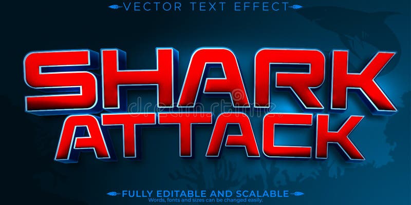 Shark Jaws Text Effect, Editable Fishing and Attack Text Style Stock Vector - Illustration of ...