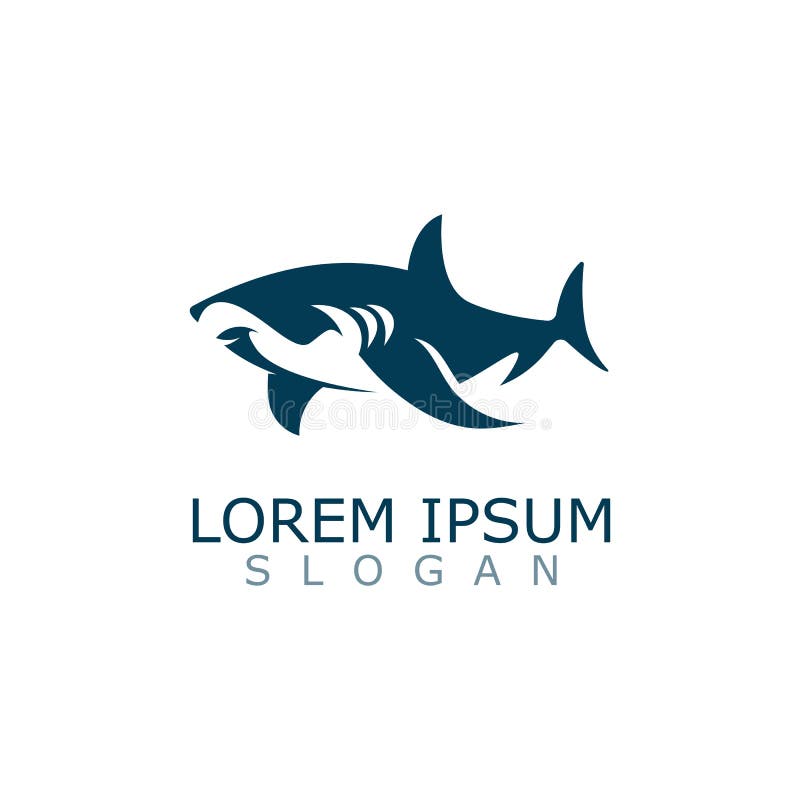 Shark Logo Animal Sea Design Icon Vector Silhouette Template Stock ...