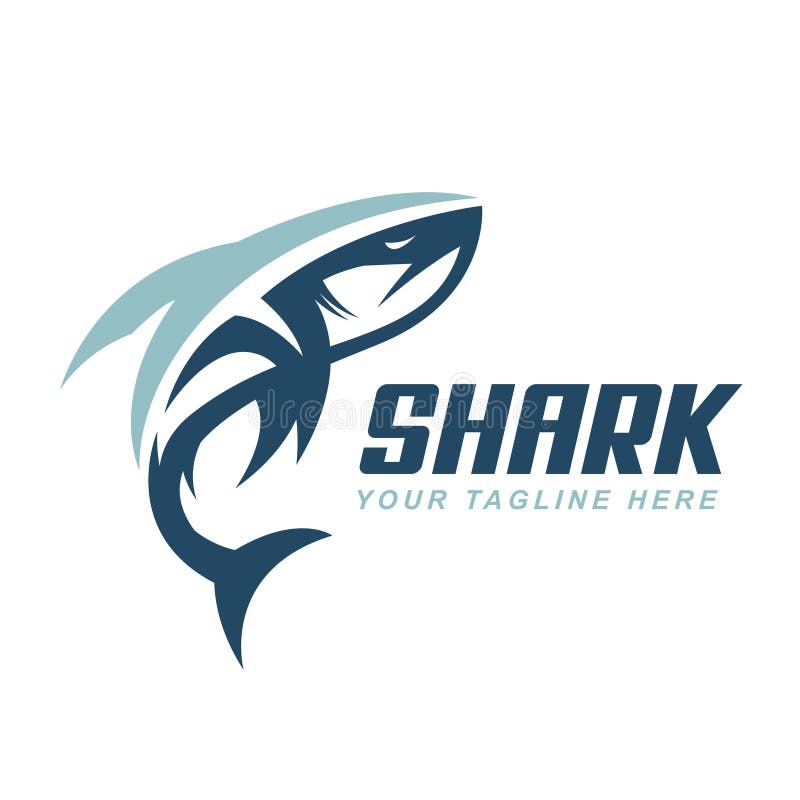 Shark Fishing Logo Animal Logo Icon Aggressive Shark Moving Fast