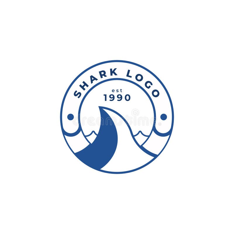 Shark Circle Logo Simple stock illustration. Illustration of emblem ...