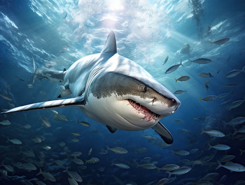 Ai Generated Illustration Wildlife Concept of Shark Stock Illustration ...