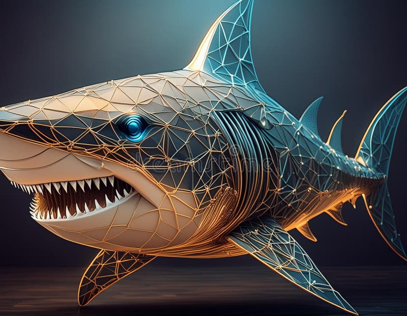 A shark made from wires stock illustration. Illustration of creative ...
