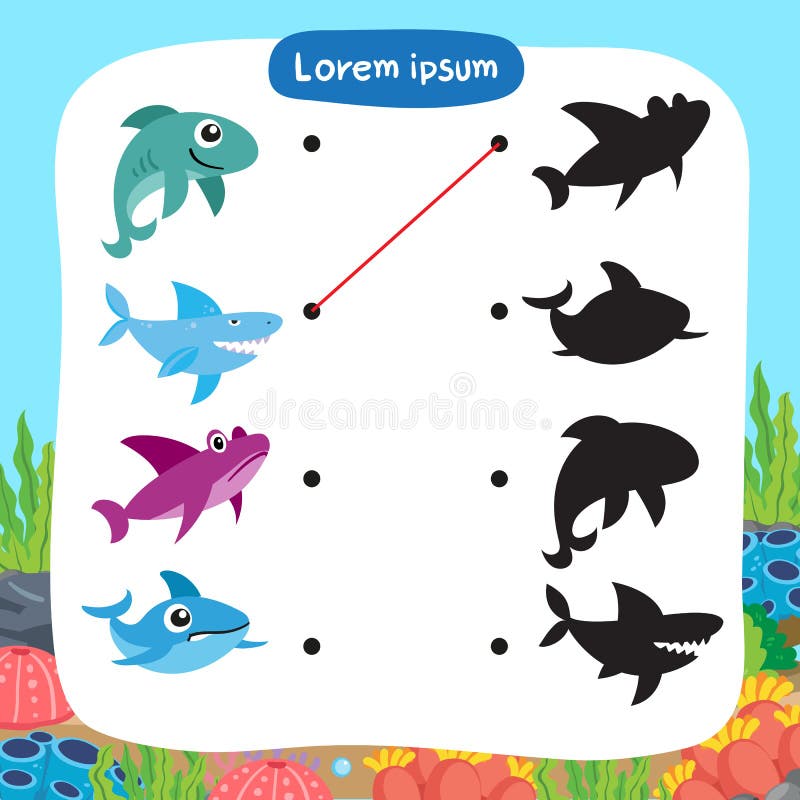 Shark Matching Game Vector Design Stock Illustrations – 13 Shark ...