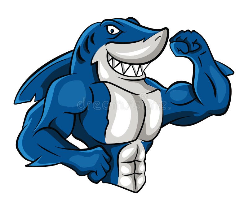 Gym shark stock vector. Illustration of muscle, heavy - 25516596