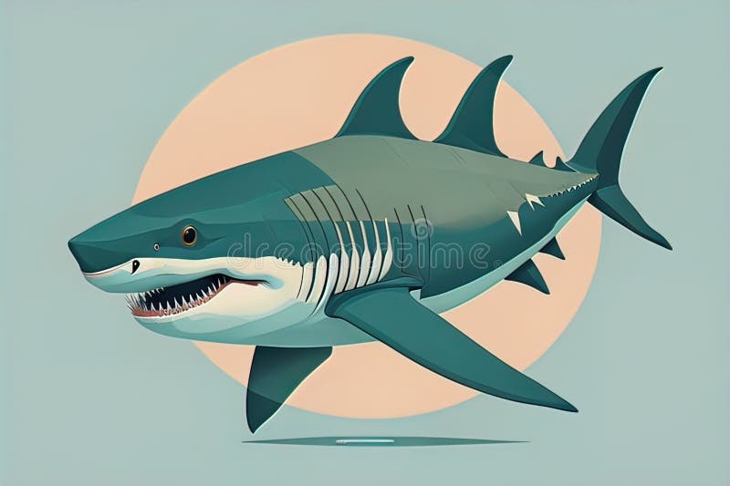 Shark with Open Mouth. Vector Illustration of a Shark with Open Mouth ...